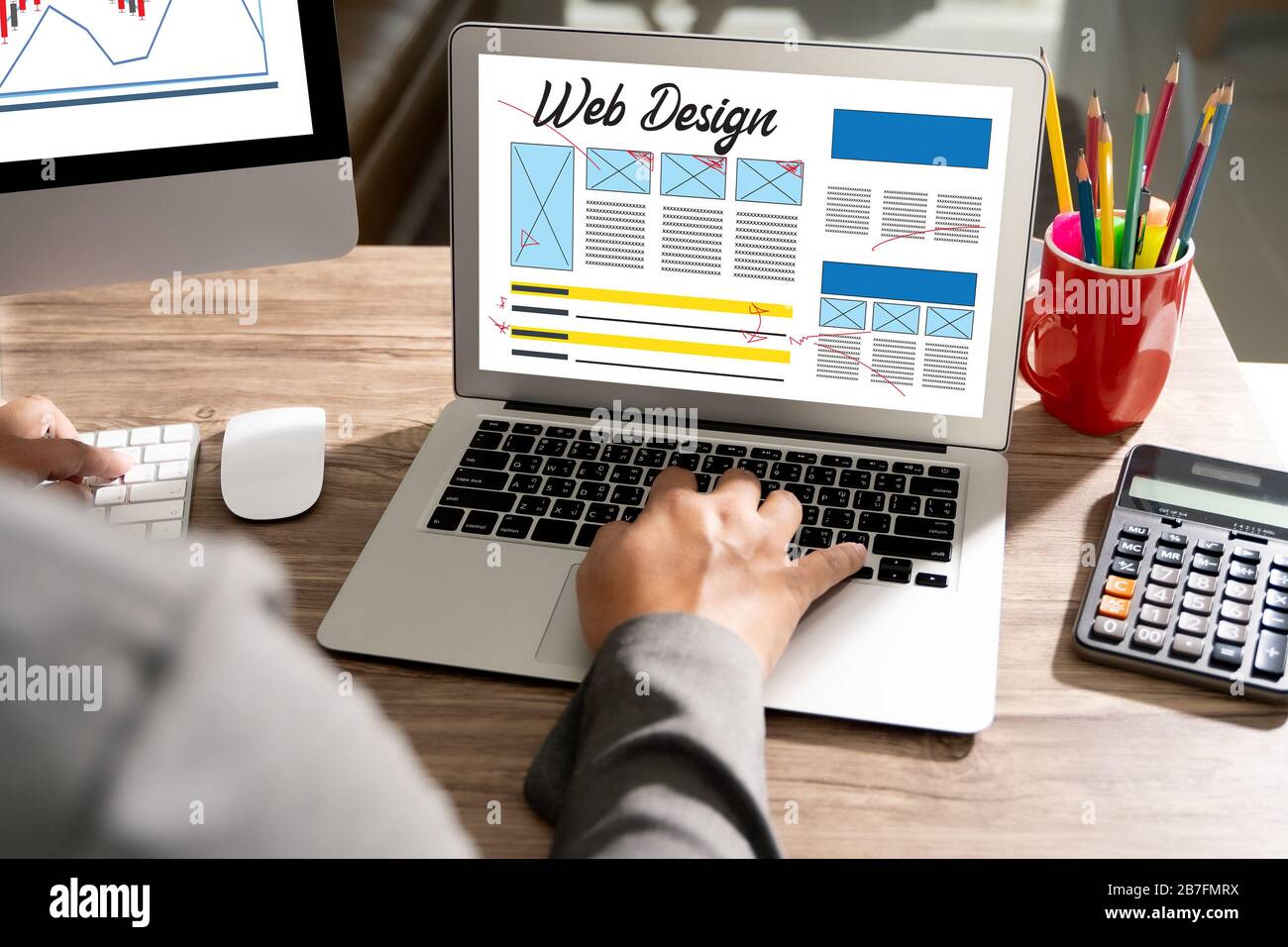 Web Design Website Homepage man work Web Design Online Content Stock ...