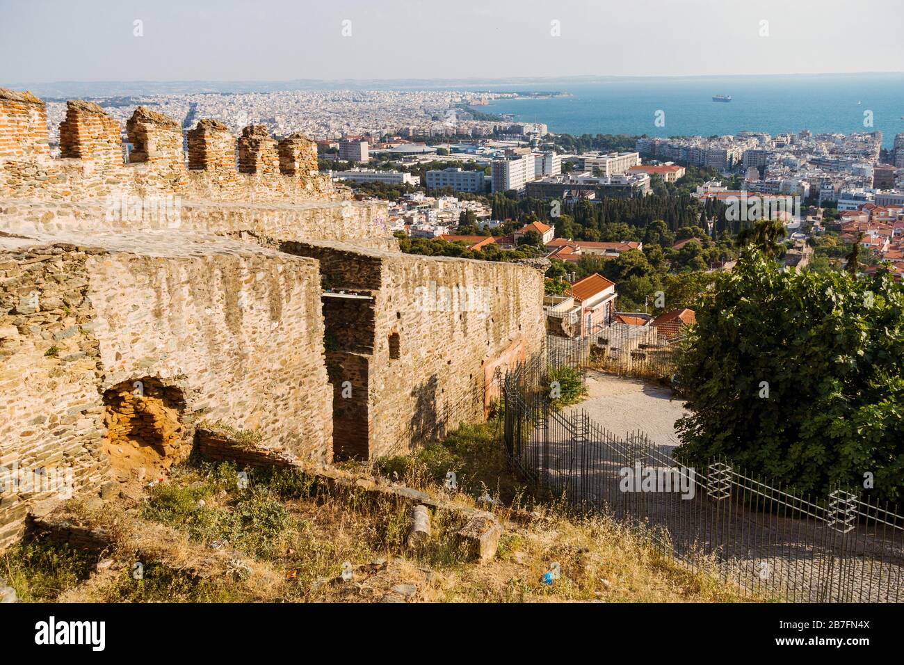 View out over Thessaloniki toward the Thermaic Gulf, seen from the ...