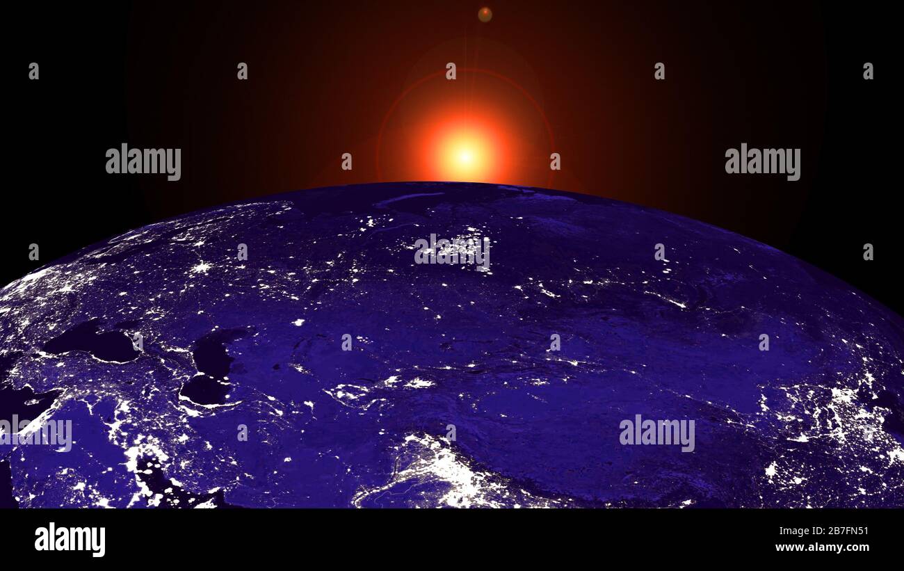 Planet Earth with a spectacular sunset Stock Photo - Alamy
