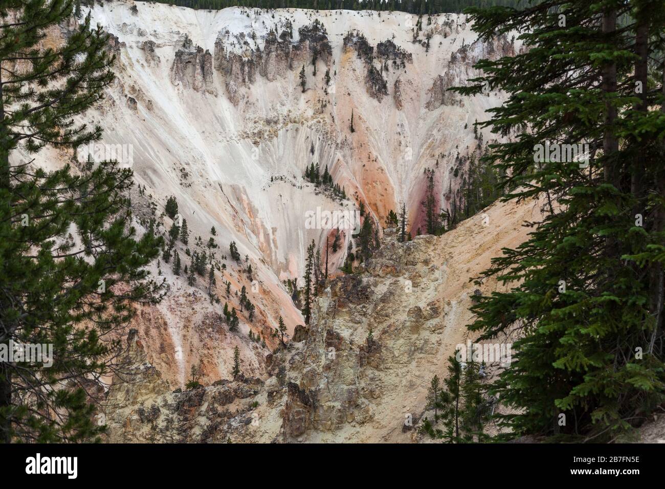 Steep canyon walls that have been eroded over time exposing the ...