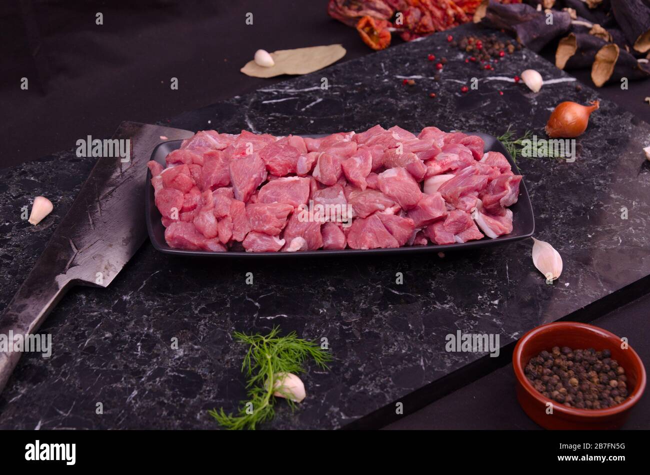 Raw meat in butcher Stock Photo - Alamy