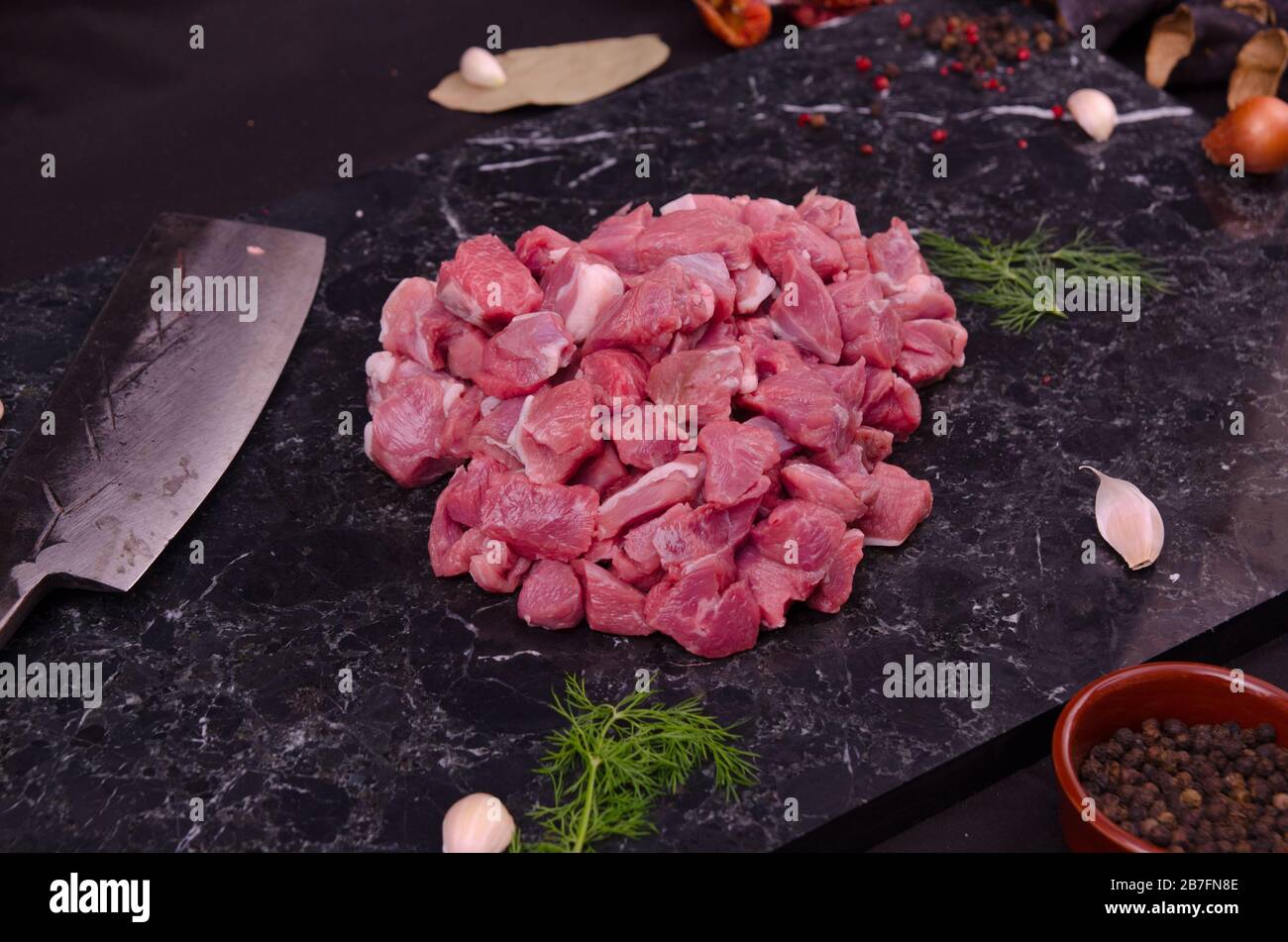 Raw meat in butcher Stock Photo - Alamy