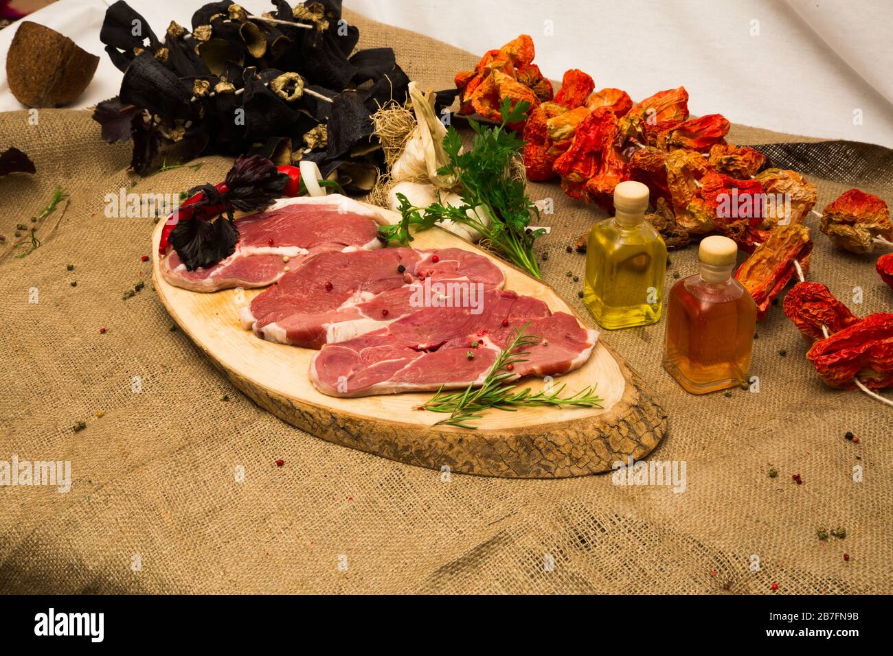 Raw meat in butcher Stock Photo - Alamy