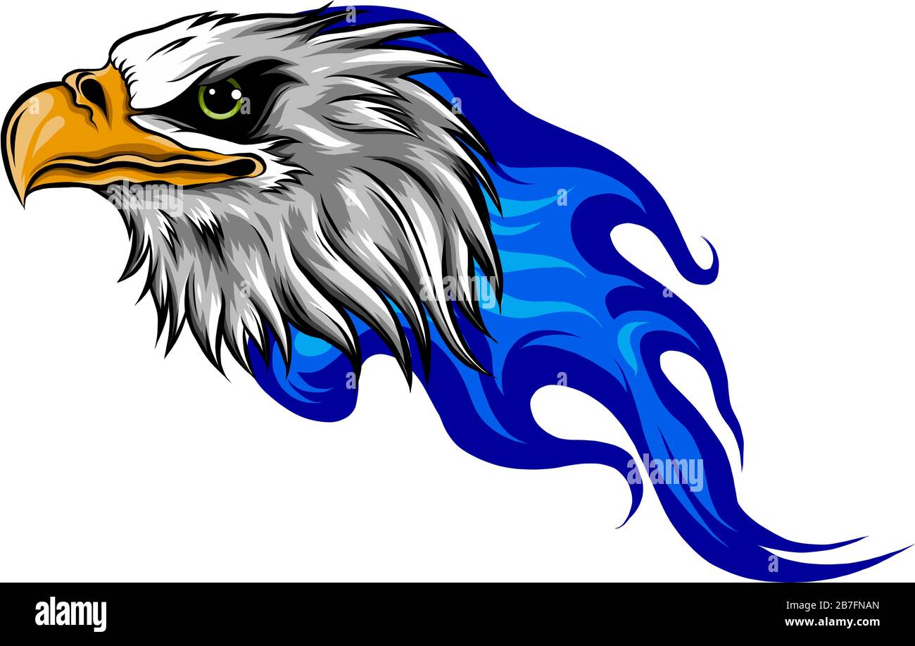 illustration Eagle Head Flame Vector Template Design Stock Vector Image ...