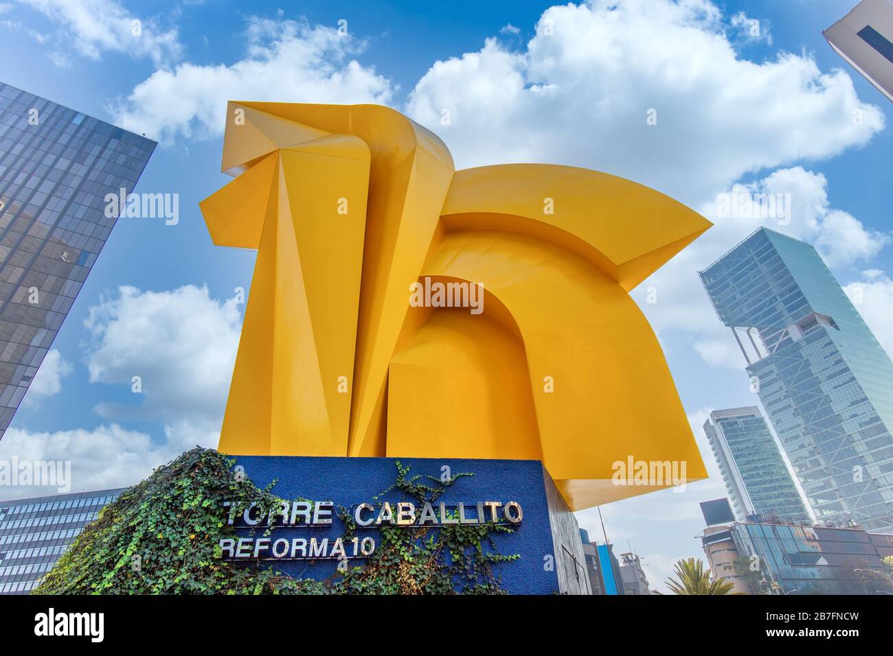 Mexico City, Mexico-10 March, 2020: Landmark El Caballito Monument ...