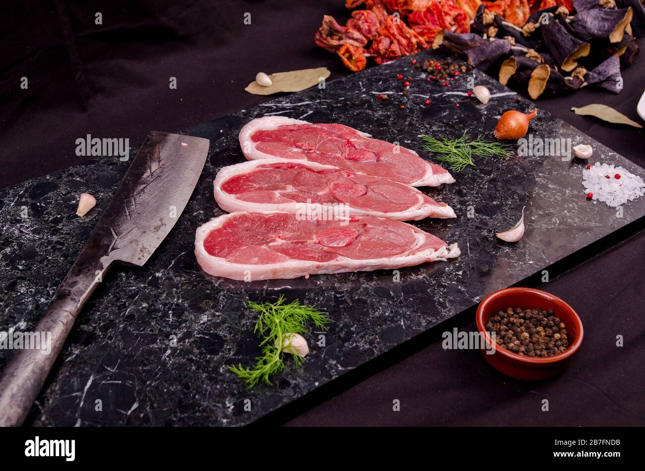 Raw meat in butcher Stock Photo - Alamy