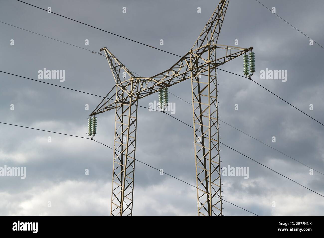 Electric lines, high voltage Stock Photo - Alamy