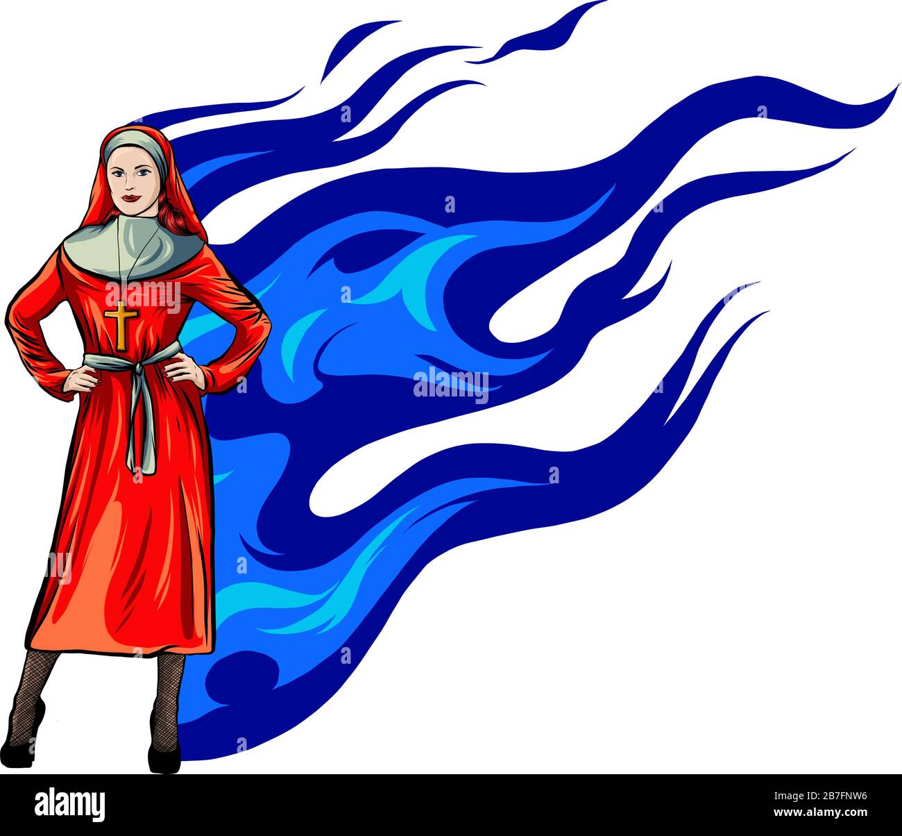 Nun nurse female possessed by the demon Stock Vector Image & Art - Alamy