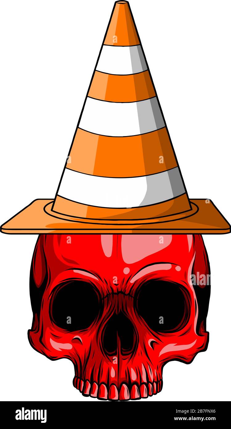 Realistic red skull. Illustration for designer on a white background ...