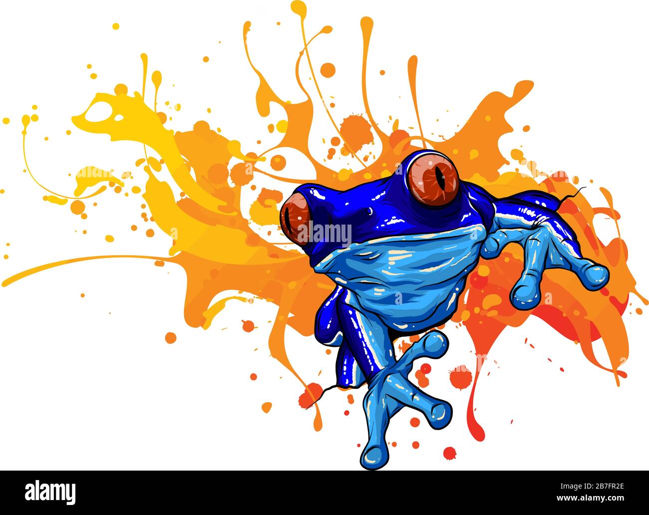 vector illustration tropical red eyed tree frog Stock Vector Image ...