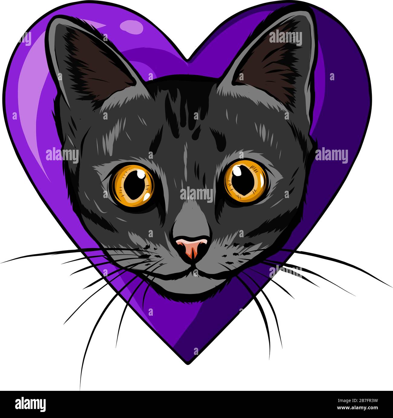 Cartoon doodle angry cat Cut Out Stock Images & Pictures - Alamy