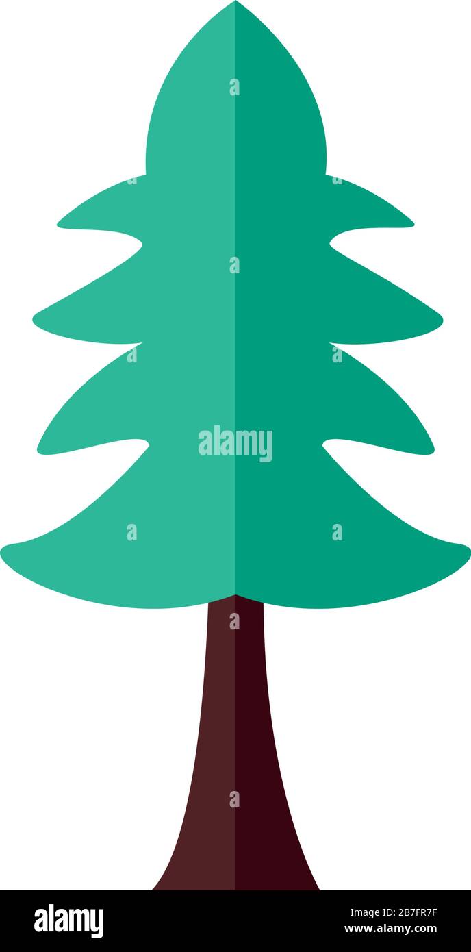 pine tree plant forest flat style icon Stock Vector Image & Art - Alamy