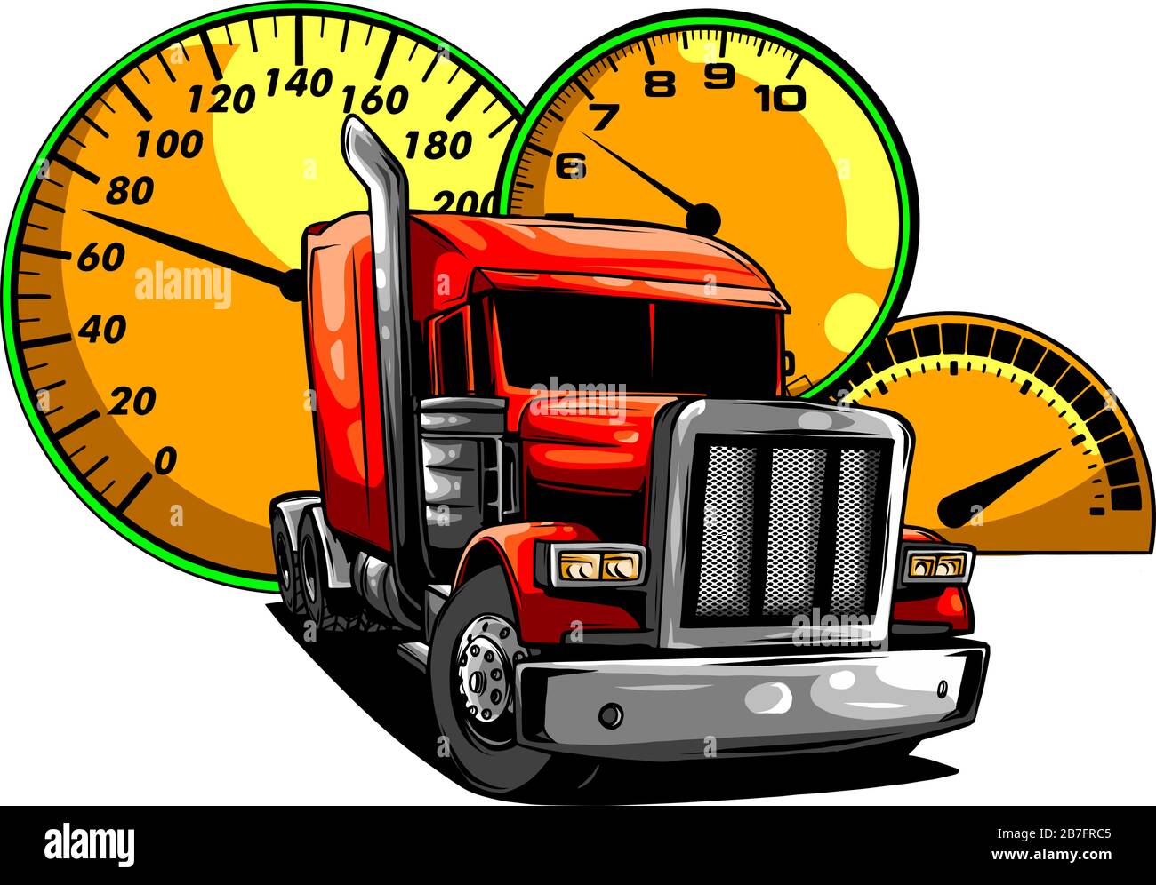 Cartoon big rig transportation vector Stock Vector Images - Alamy