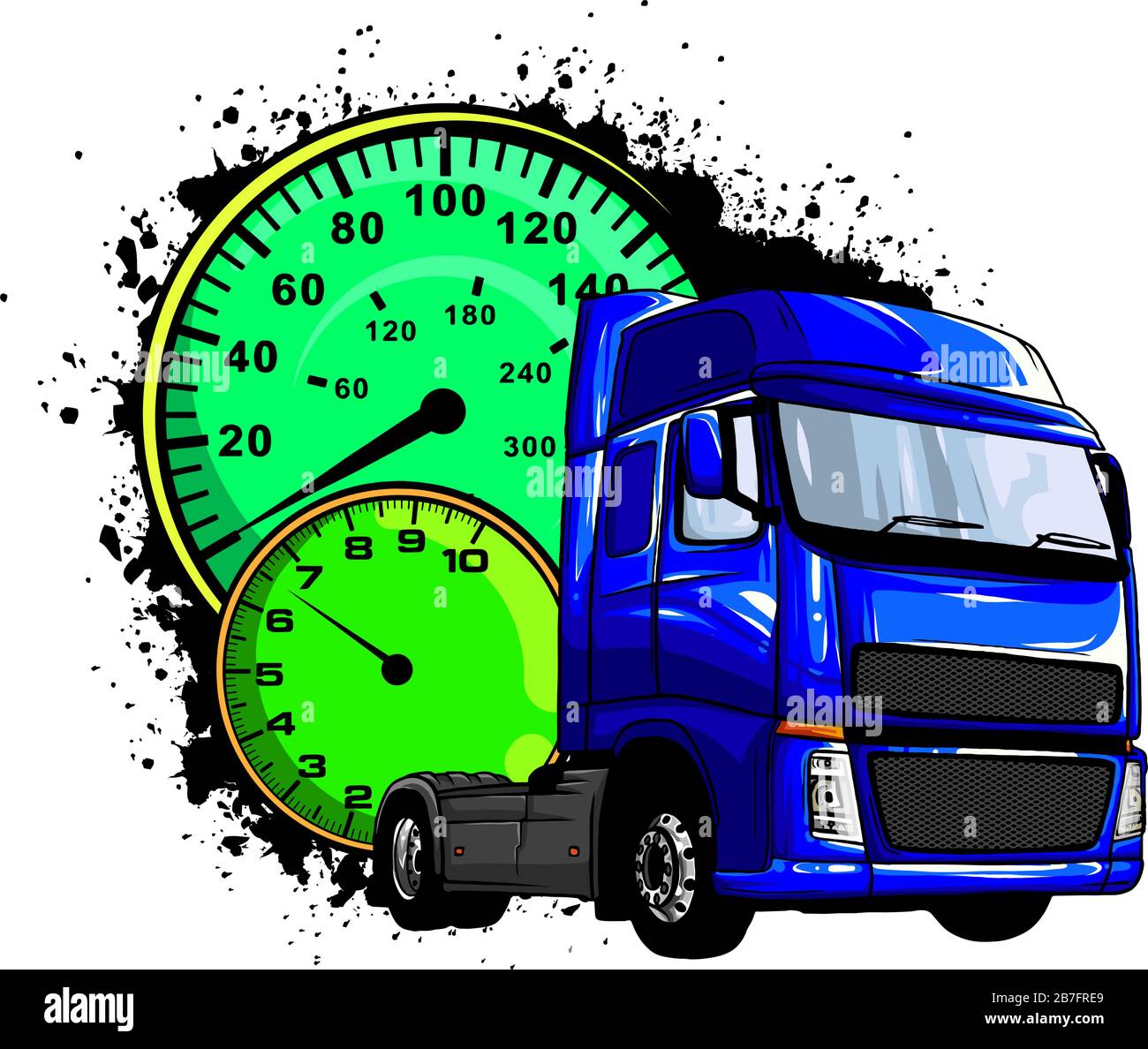 Cartoon semi truck. vector illustration design art Stock Vector Image ...