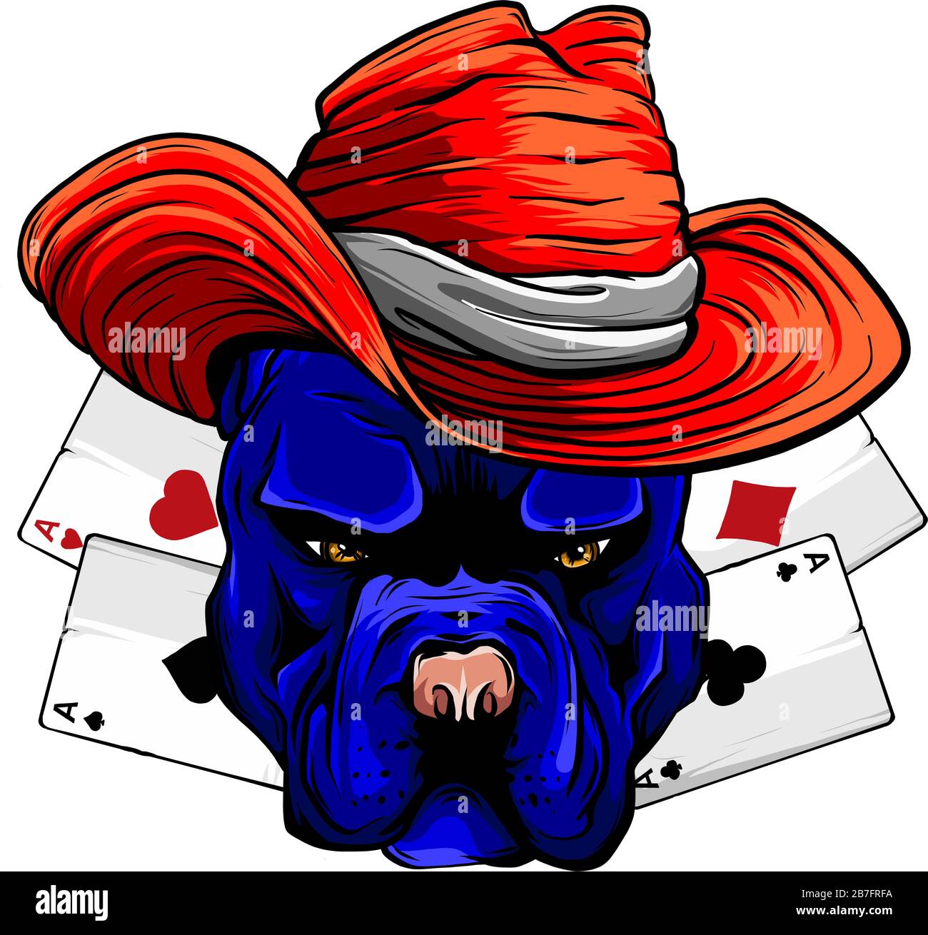Bulldog Head Hat poker ace vector illustration Stock Vector Image & Art ...