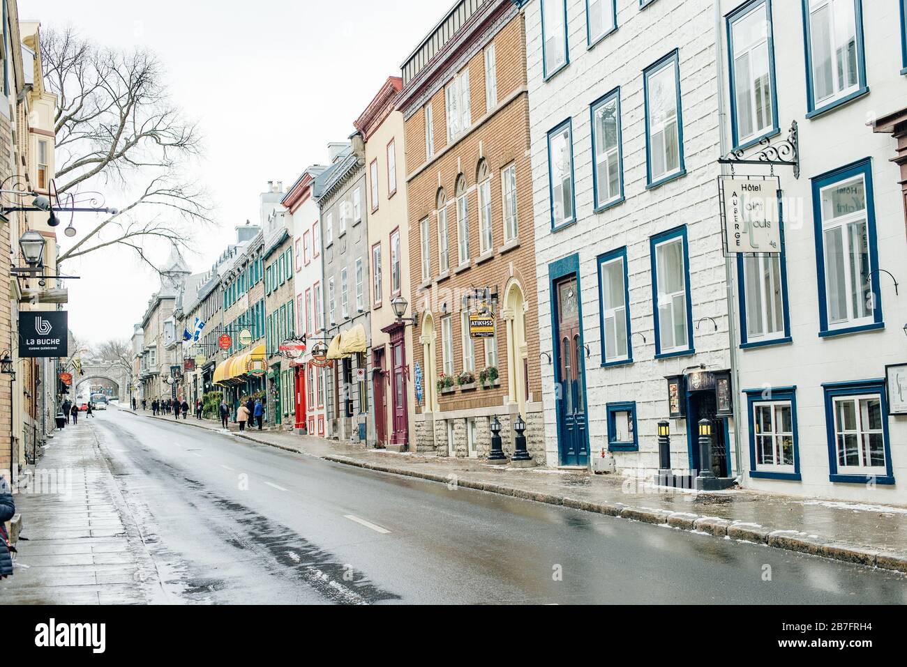 QUEBEC CITY, CANADA - dec, 2019 The ancient architecture of Quebec City ...