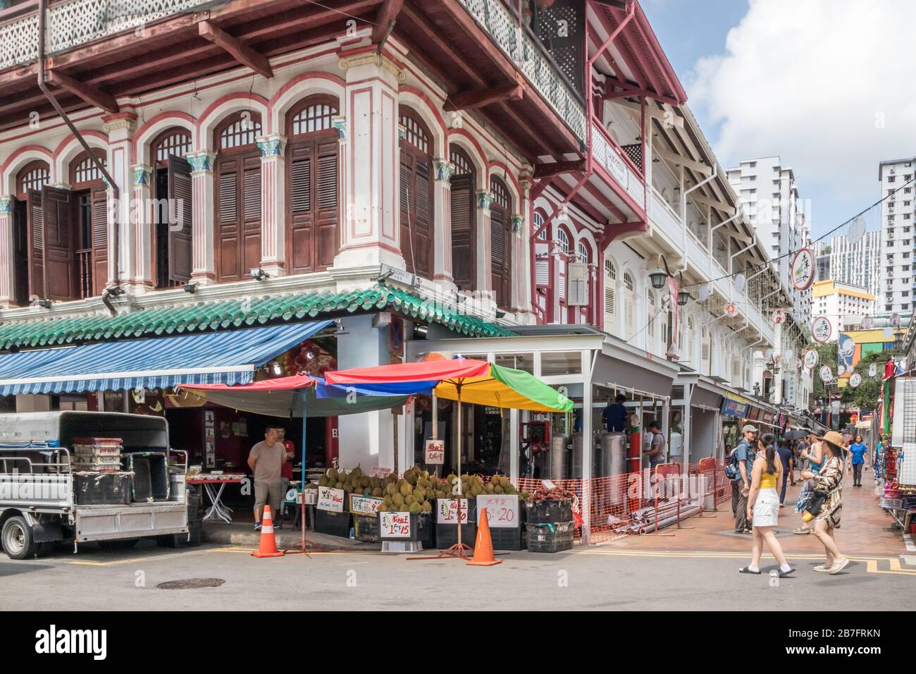 Singapore - July 5th 2019: Tourists shopping in Smith Street in ...