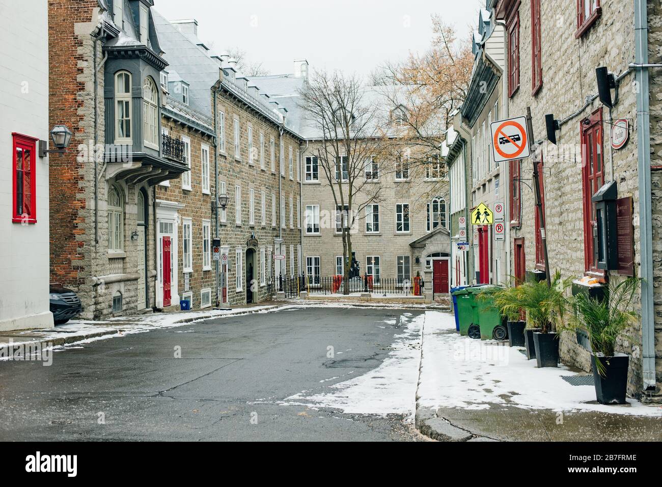 QUEBEC CITY, CANADA - dec, 2019 The ancient architecture of Quebec City ...