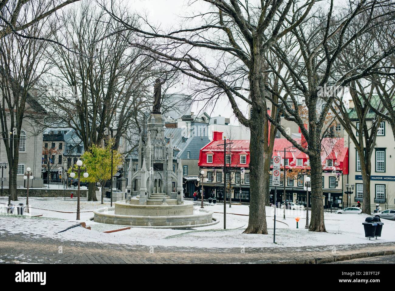 QUEBEC CITY, CANADA - dec, 2019 The ancient architecture of Quebec City ...