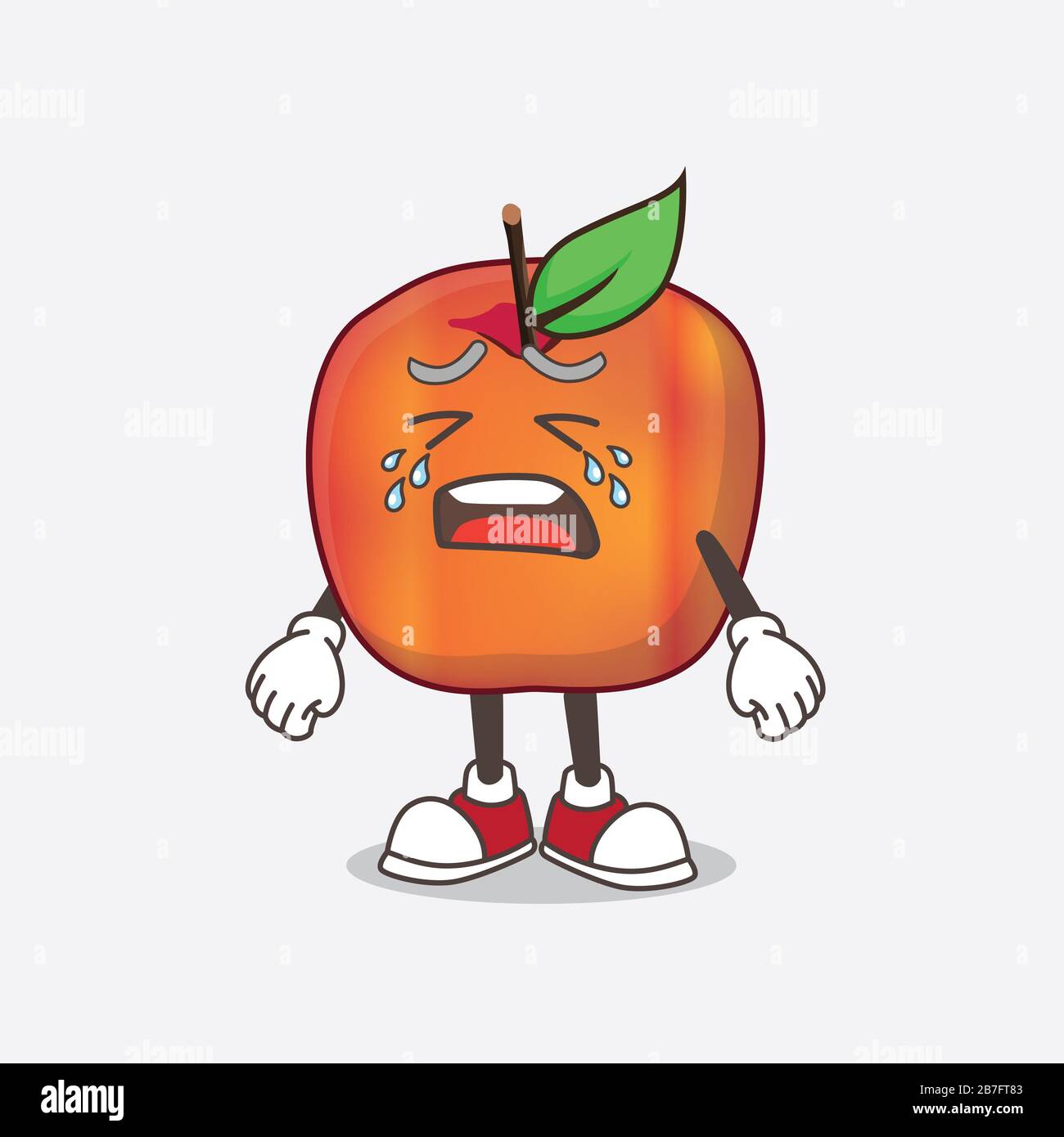 A picture of Honeycrisp Apple cartoon mascot character with crying ...