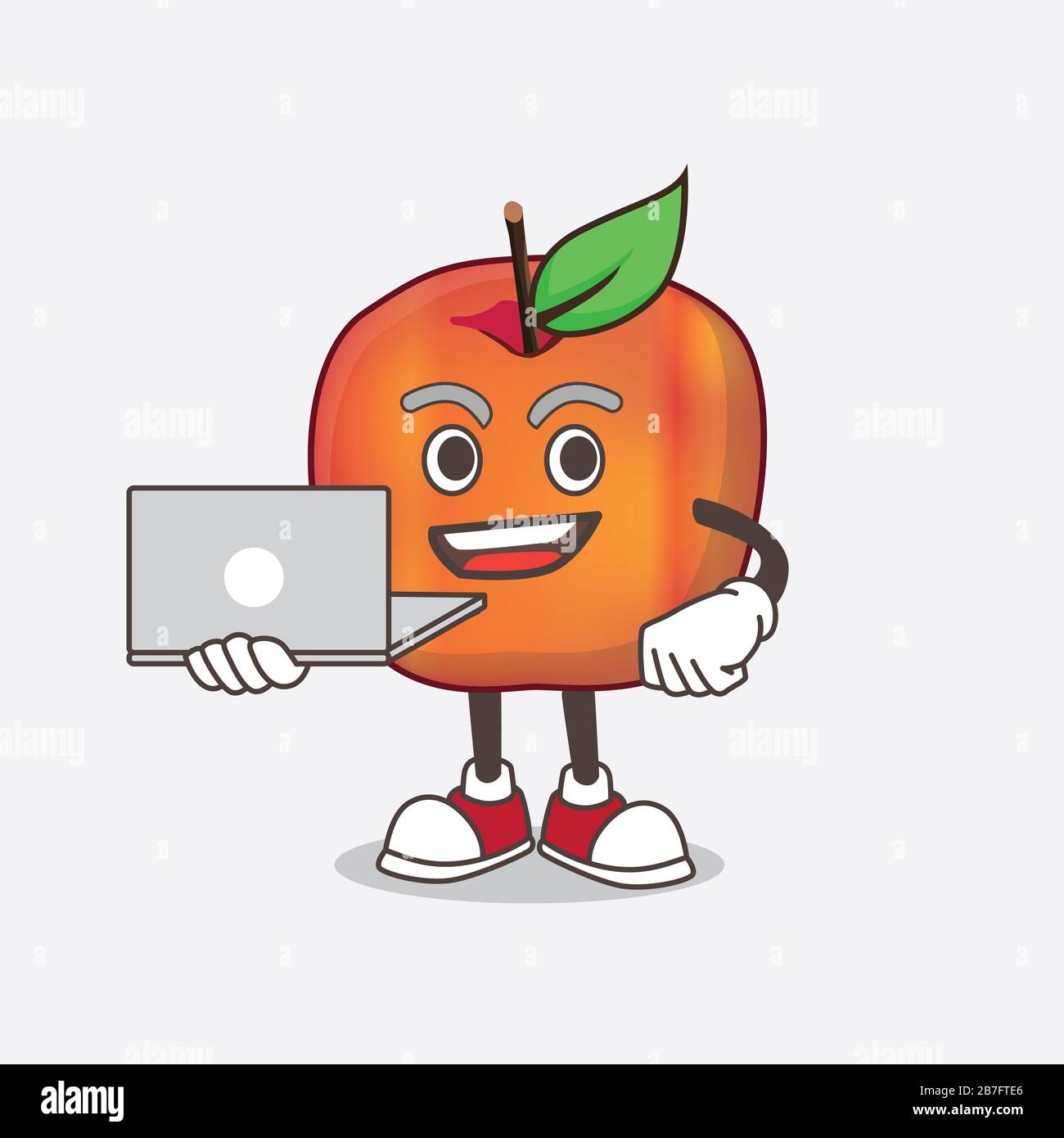 A picture of Honeycrisp Apple cartoon mascot character working with ...
