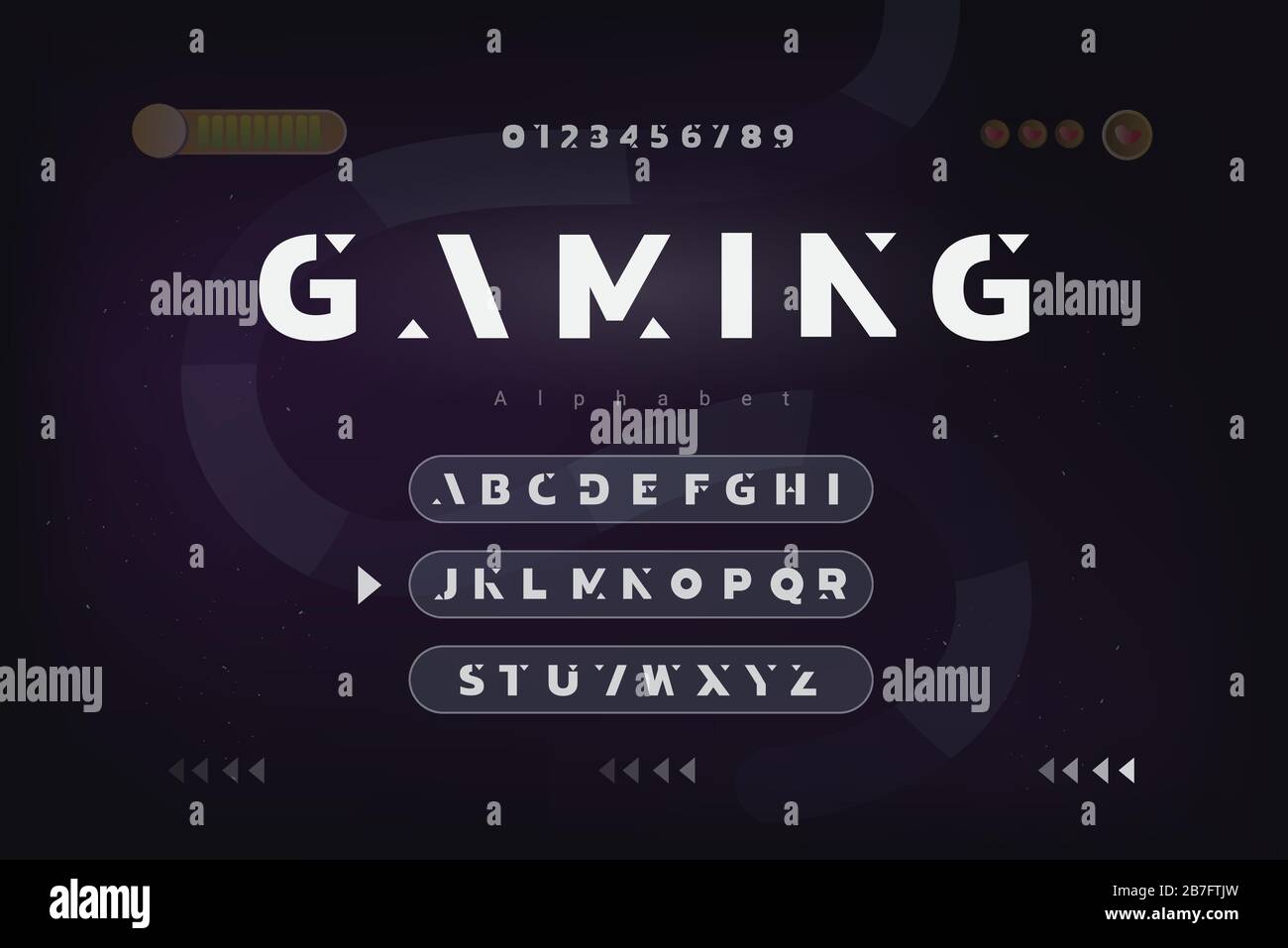 Space gaming theme alphabet font set with numbers Stock Vector Image ...