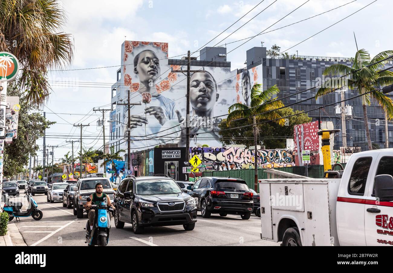 Wynwood Art District street scene, Miami, Florida, USA Stock Photo - Alamy