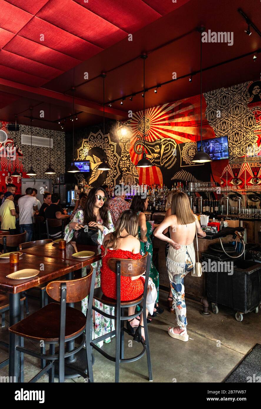 Interior view of the Wynwood Kitchen and Bar, Wynwood neighborhood ...