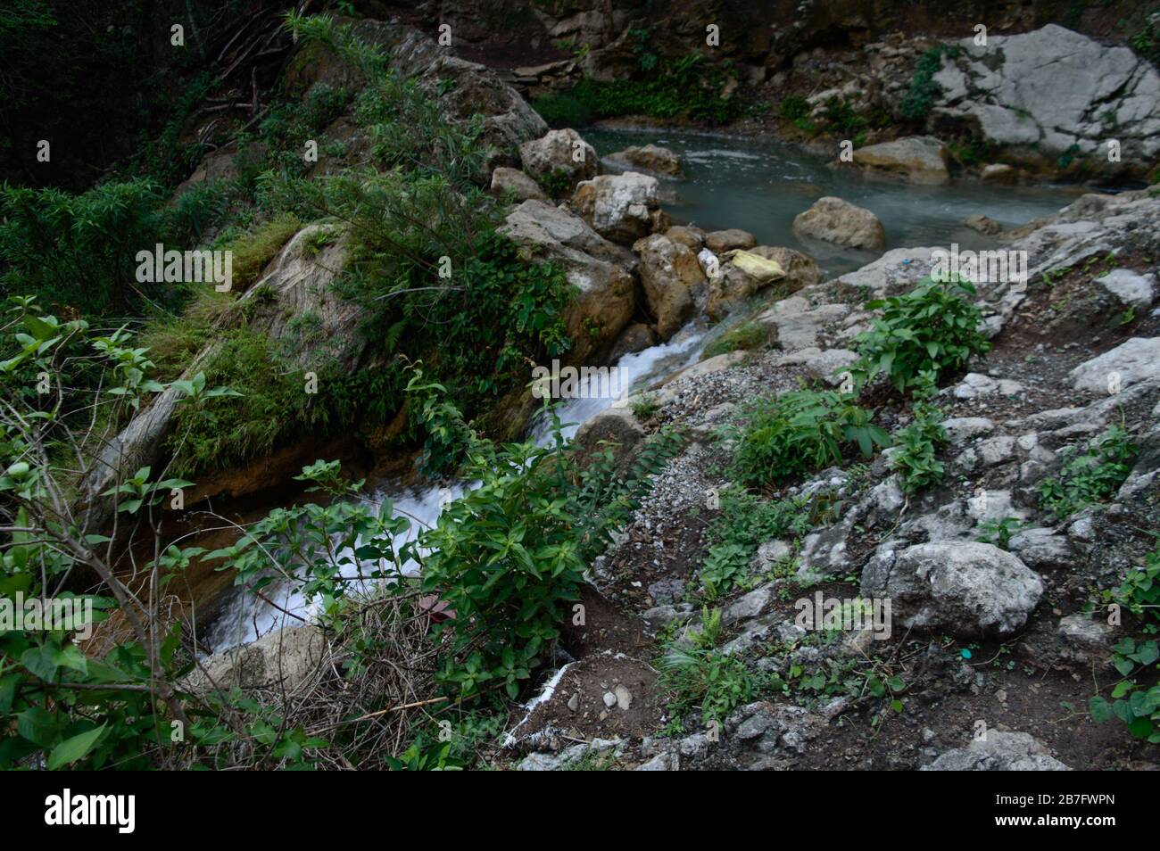 Small waterfall under the famous neer garh Waterfall, Rishikesh ...