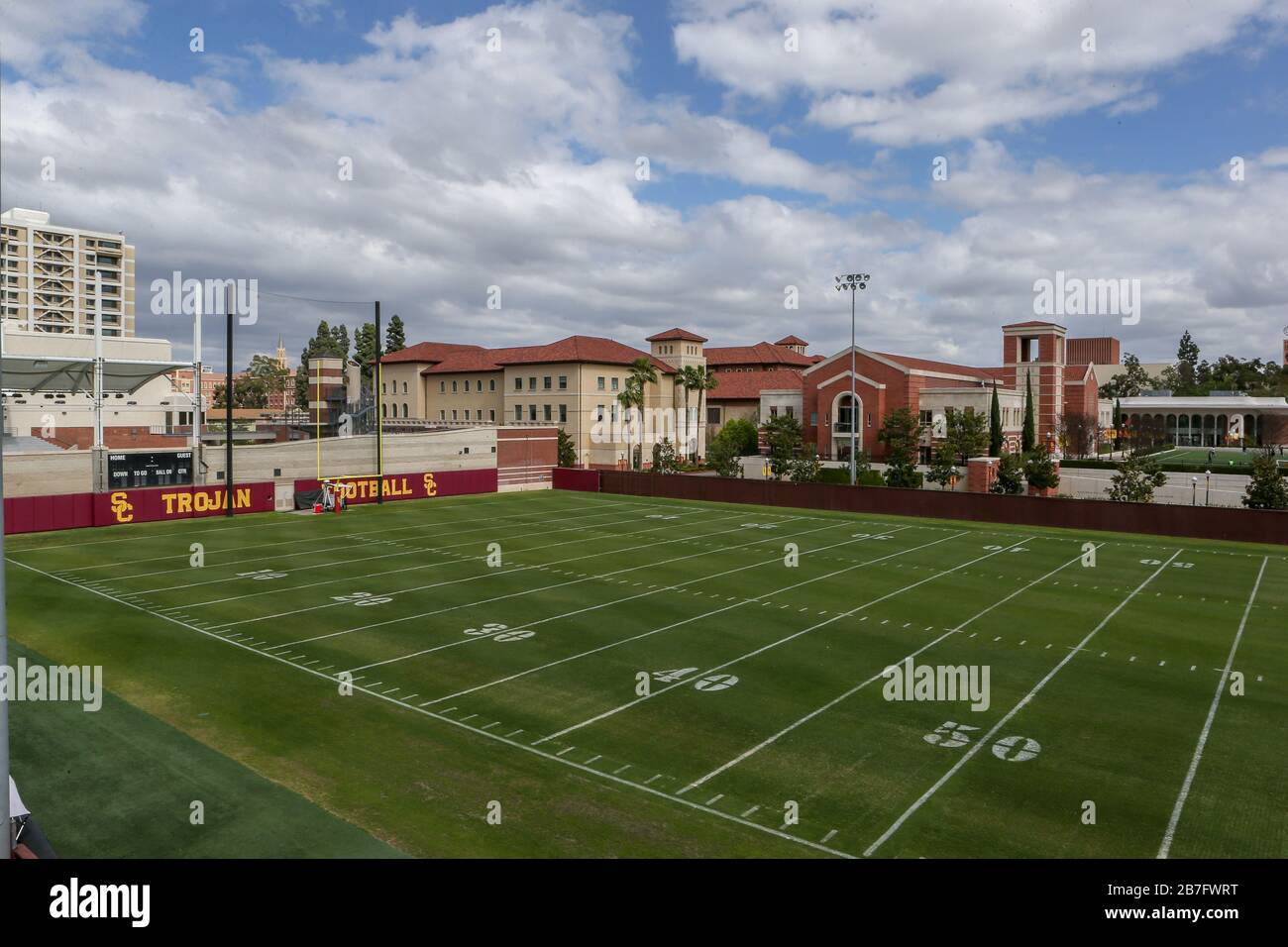 Los Angeles, United States. 15th Mar, 2020. Detailed view of USC Howard ...