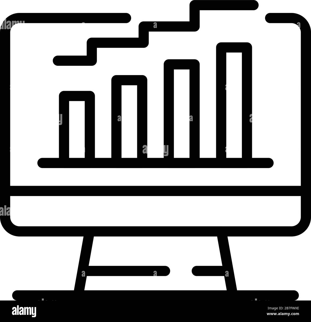 Monitor graph chart icon, outline style Stock Vector Image & Art - Alamy