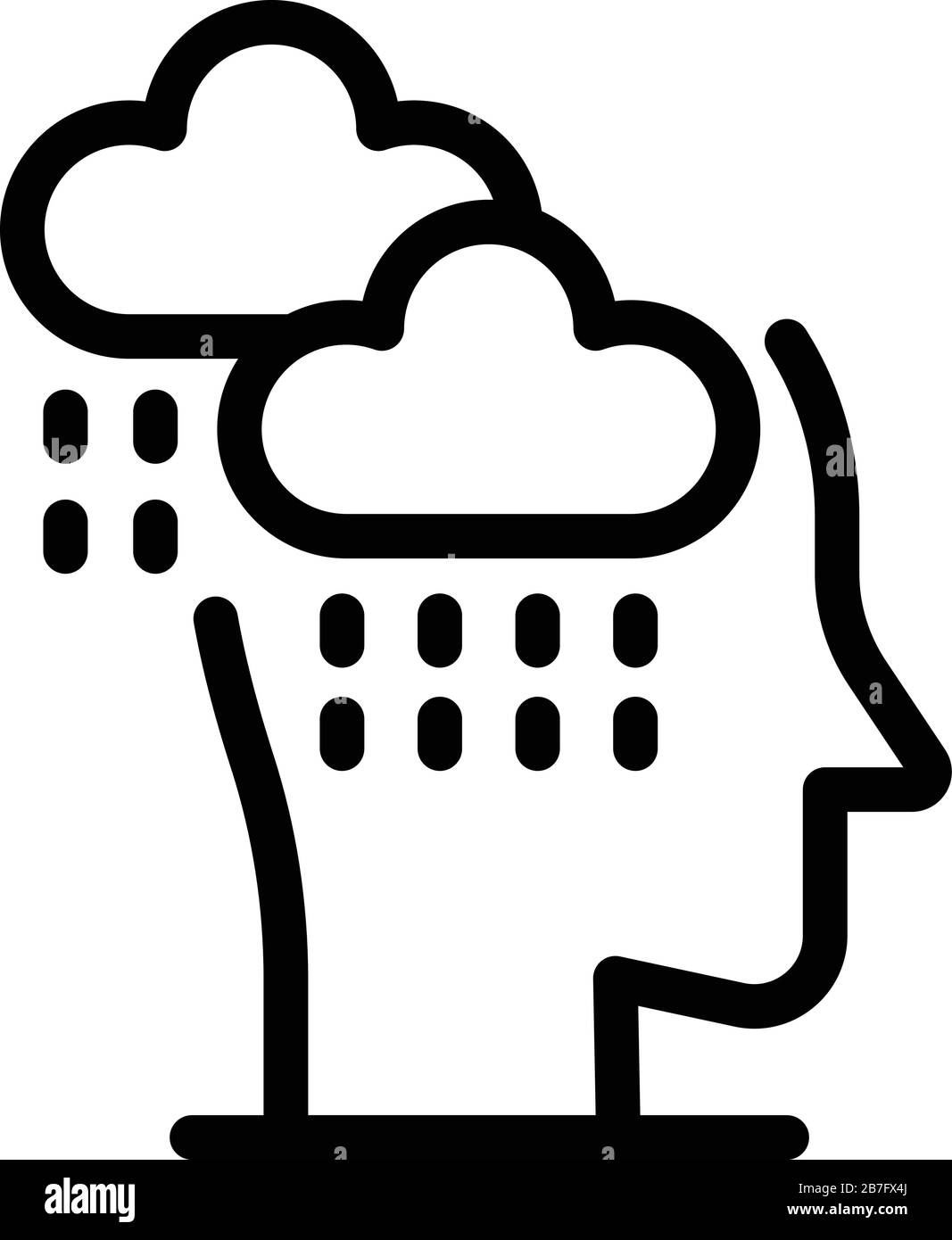 Stress rainy icon, outline style Stock Vector Image & Art - Alamy