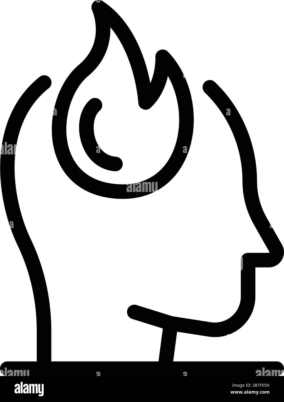 Stress head fire icon, outline style Stock Vector Image & Art - Alamy