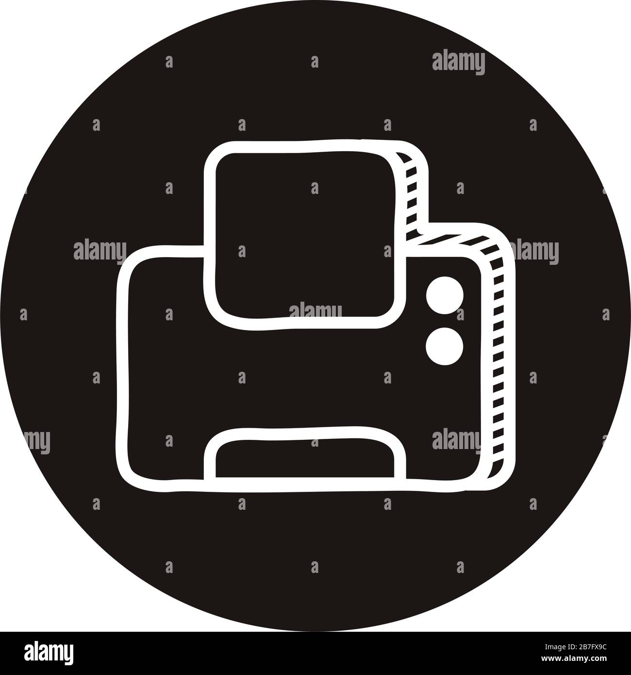 printer machine doodle block style icon Stock Vector Image & Art - Alamy