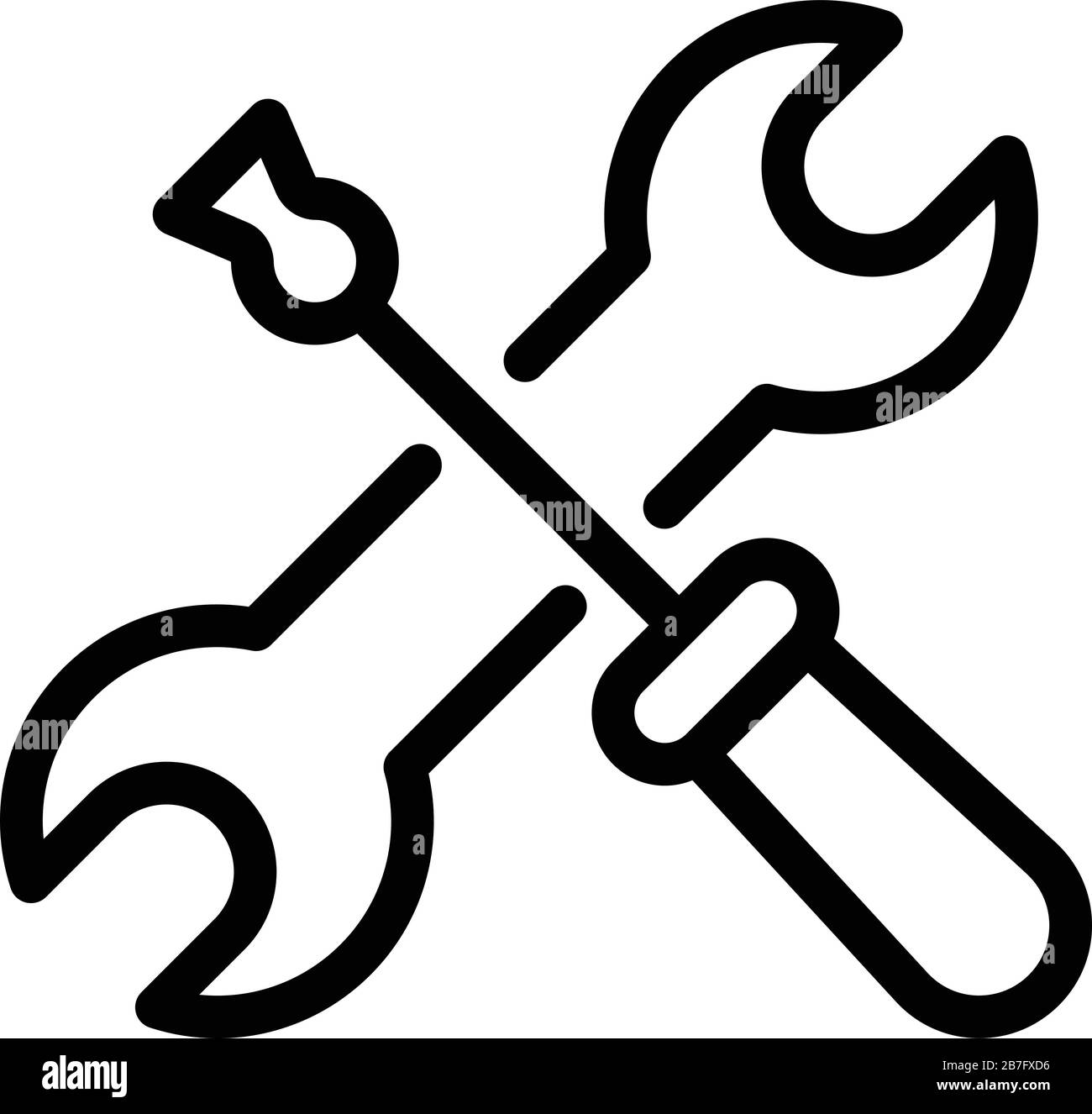 Wrench construction icon, outline style Stock Vector Image & Art - Alamy