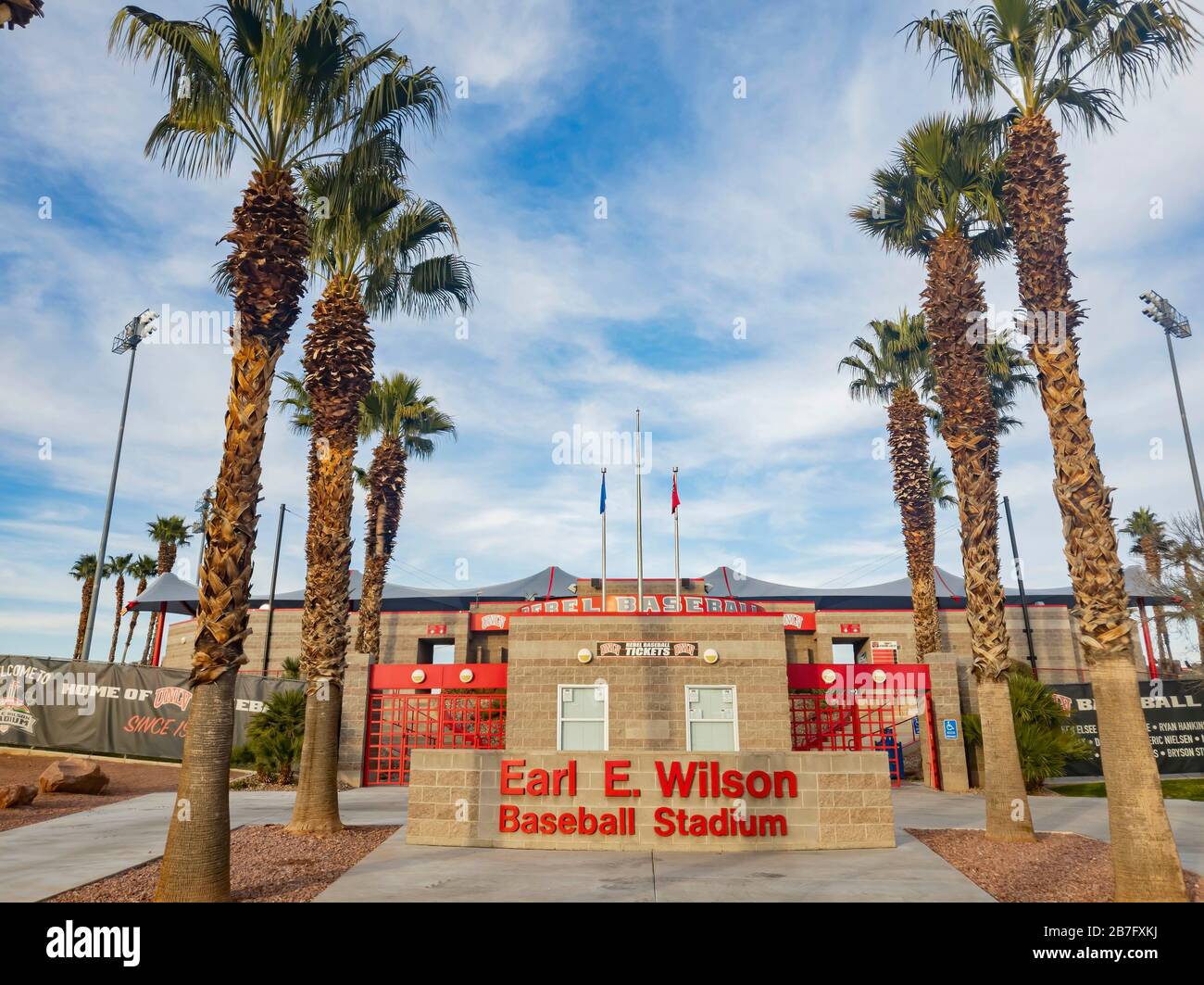 Las Vegas, FEB 27, 2020 - Exterior view of the Earl E. Wilson, Baseball ...