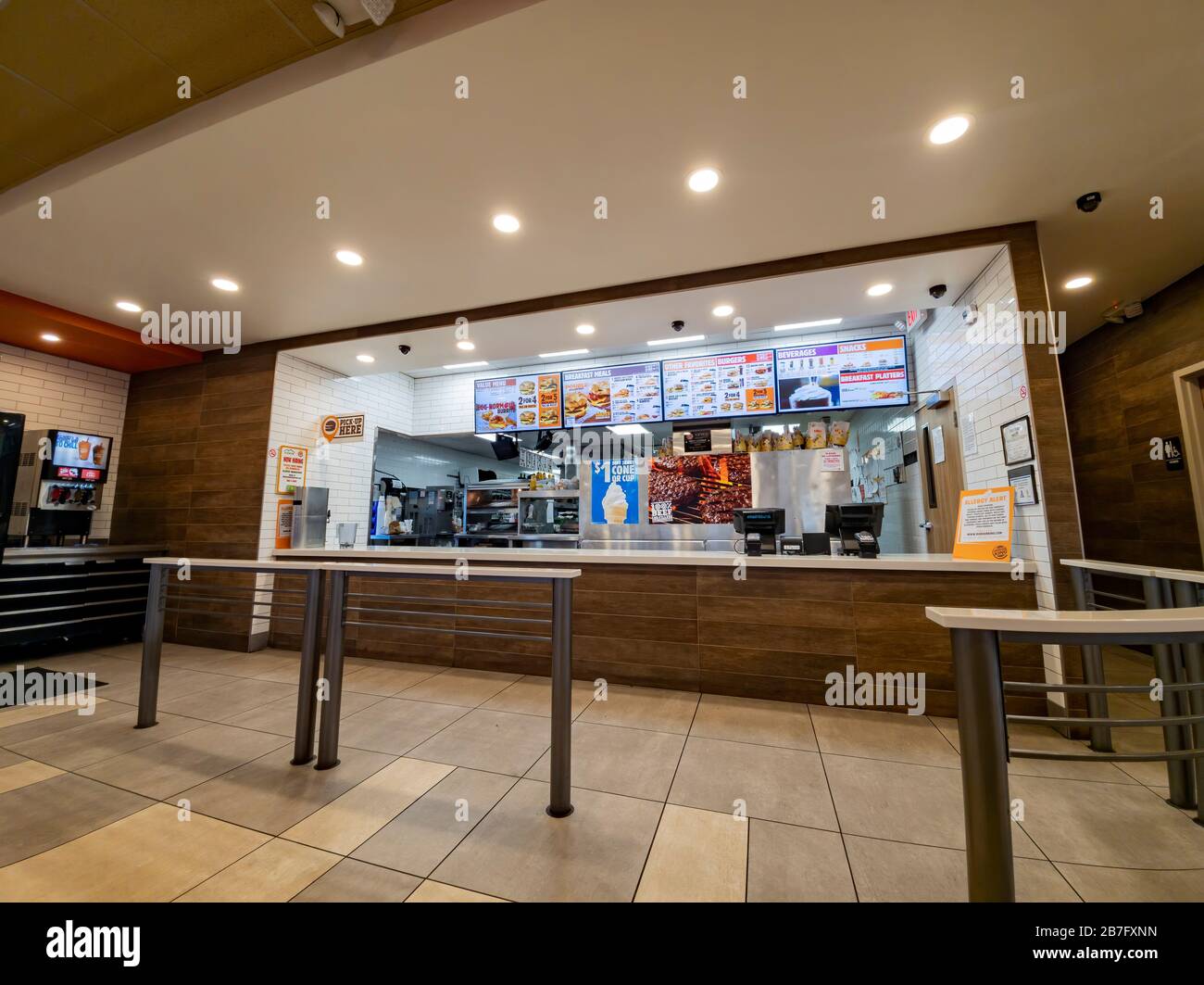 Las Vegas, MAR 8, 2020 - Interior view of the Burger King fast food ...