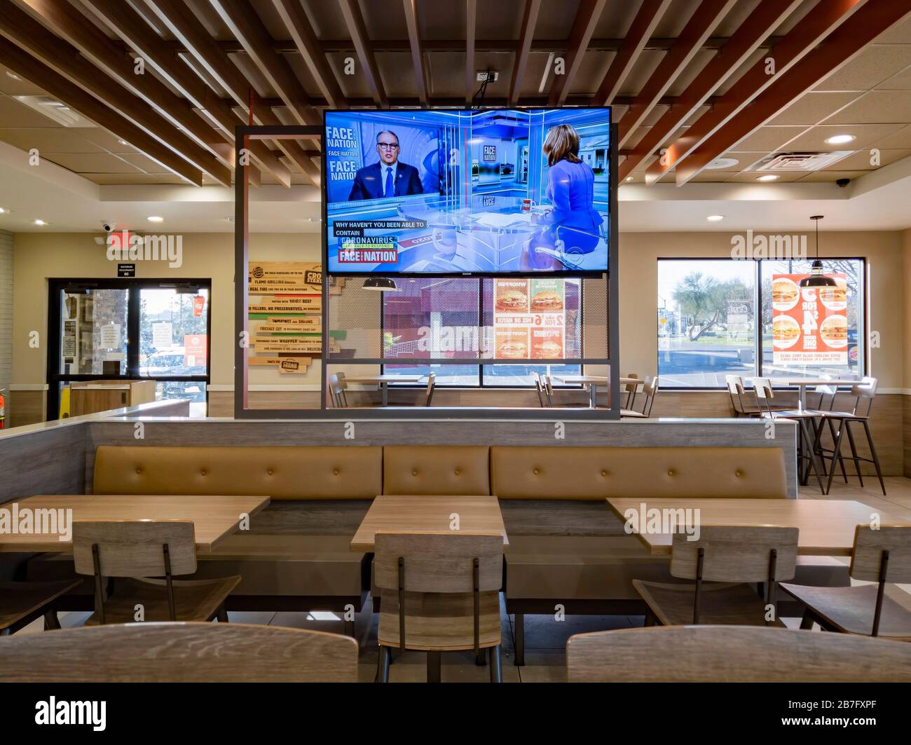 Las Vegas, MAR 8, 2020 - Interior view of the Burger King fast food ...