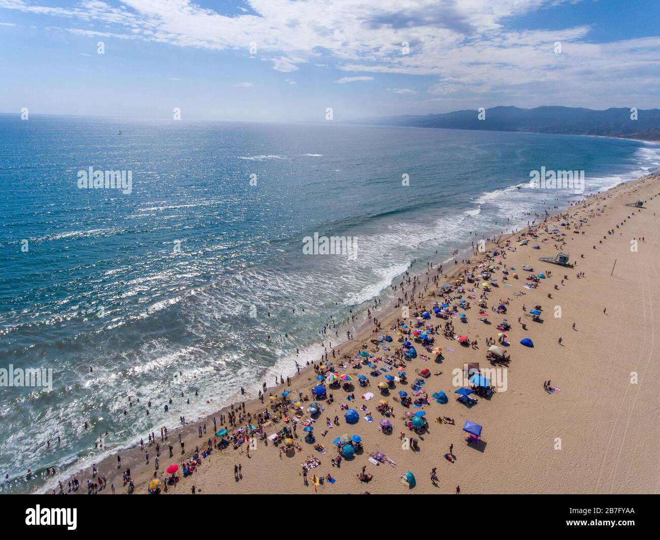 Aerial view of Santa Monica Beach, California - USA Stock Photo - Alamy