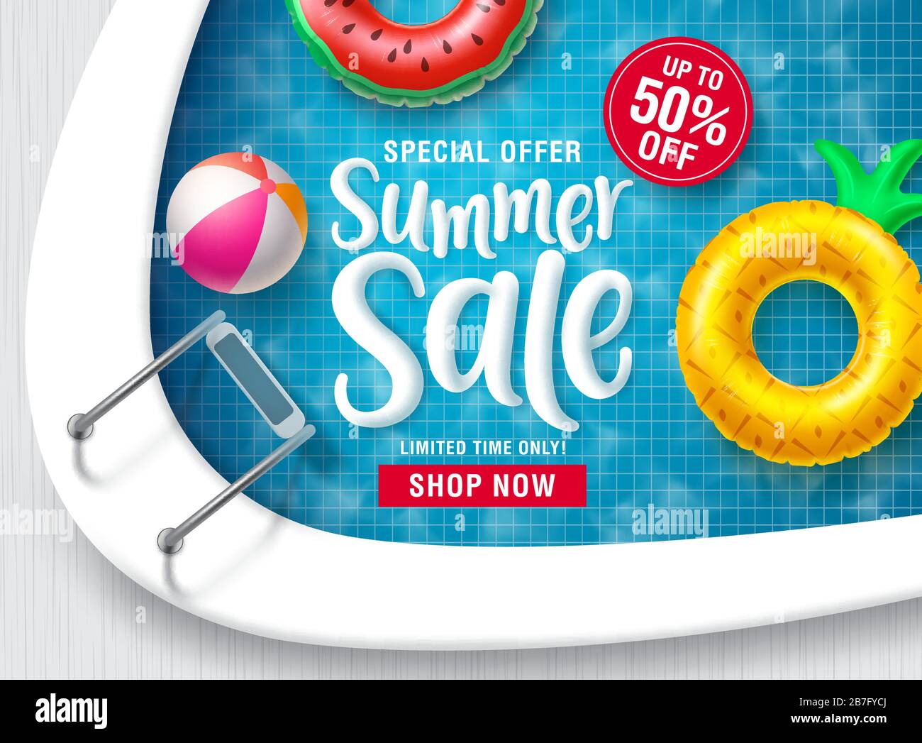 Summer sale vector banner design. Summer discount promotion text with ...