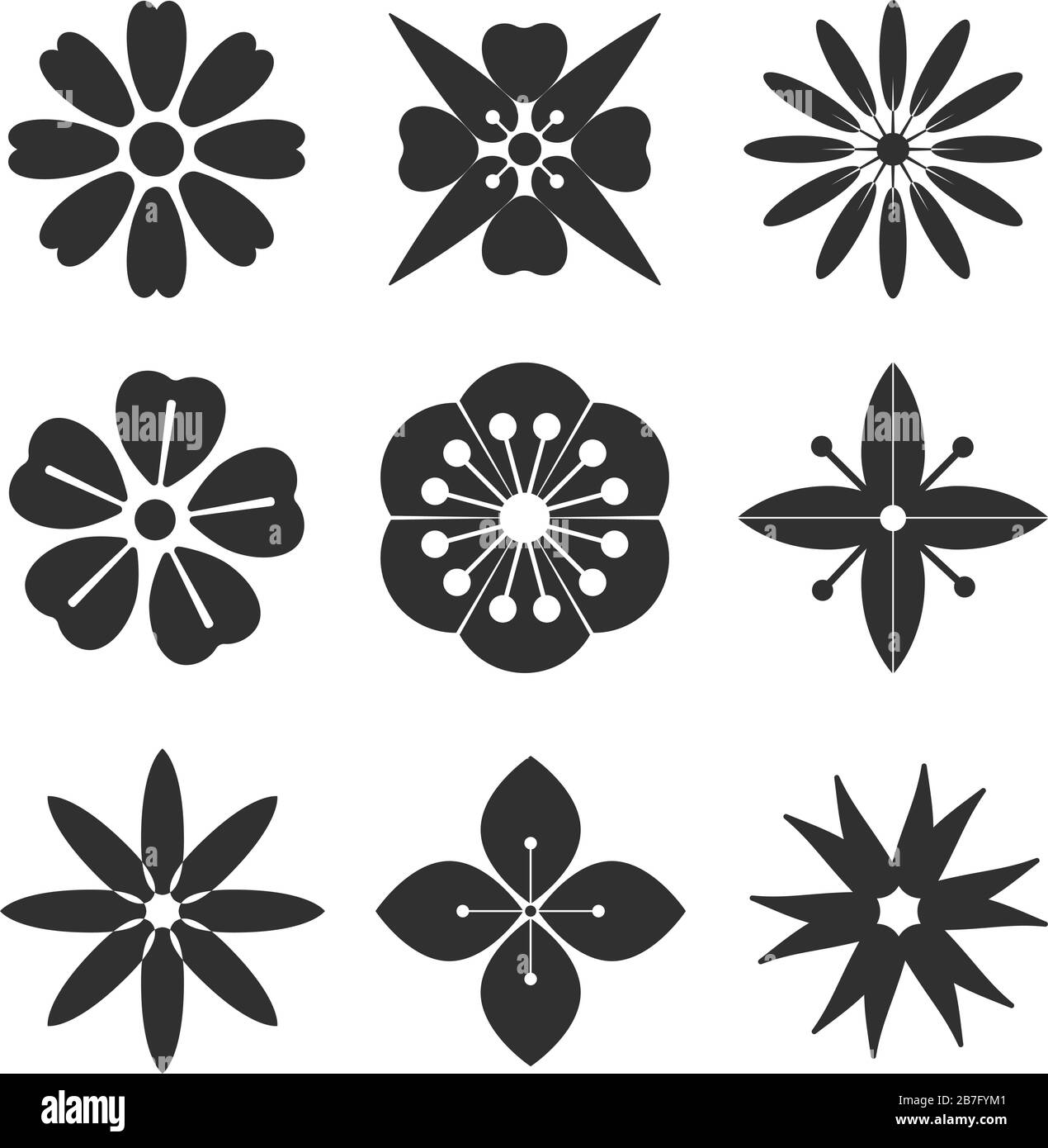 Set of flower icons Stock Vector Image & Art - Alamy