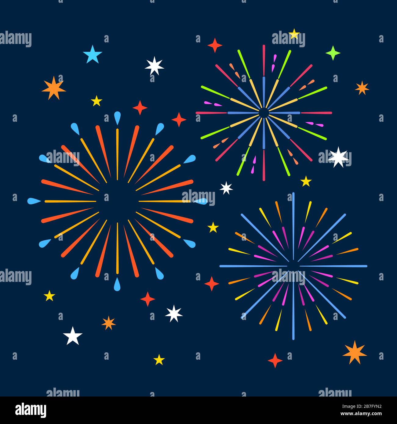 Firework display in night background Stock Vector Image & Art - Alamy