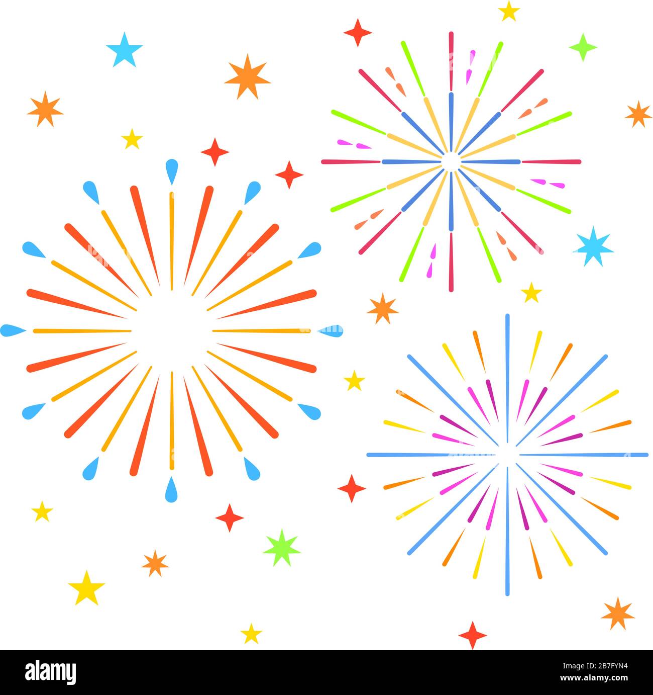 Firework display isolated on white background Stock Vector Image & Art ...