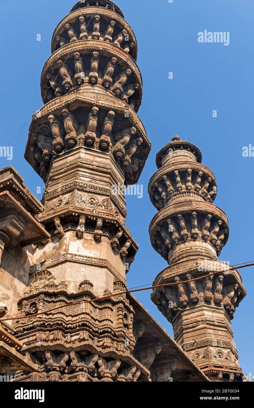 Sidi Bashir Mosque Shaking minarets Ahmedabad Gujarat India Stock Photo ...