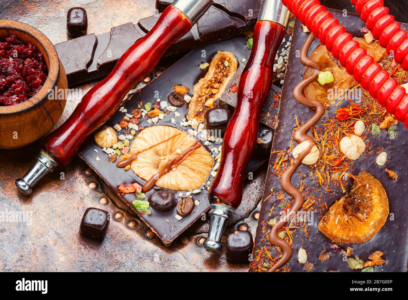 Oriental hookah with the taste of sweets Stock Photo - Alamy
