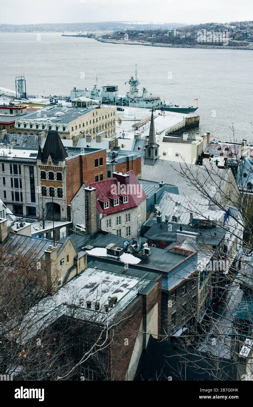 QUEBEC CITY, CANADA - dec, 2019 The ancient architecture of Quebec City ...