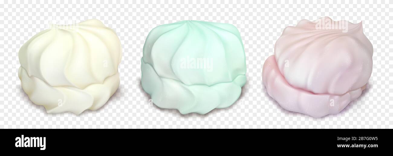 Realistic marshmallows on a transparent background Stock Vector Image ...