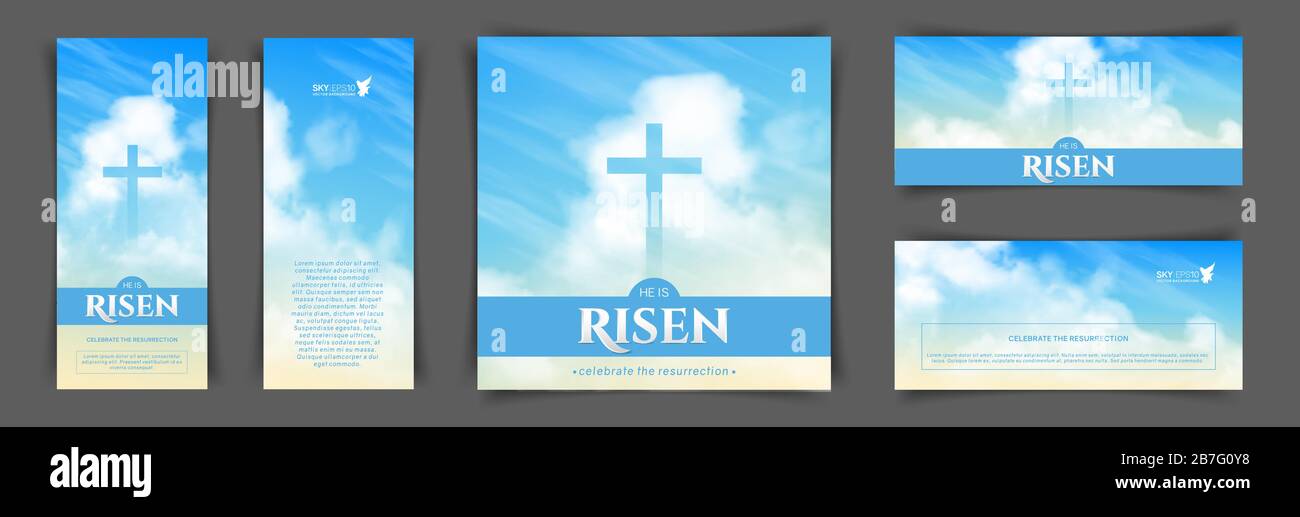 Christian religious design for Easter celebration. A set of vector ...