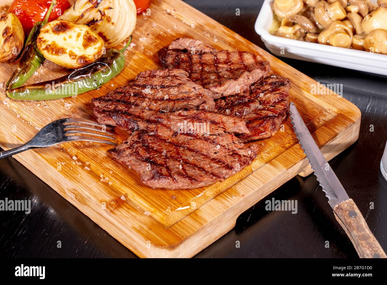 Medium Roasted T-Bone Steak stock photo Stock Photo - Alamy