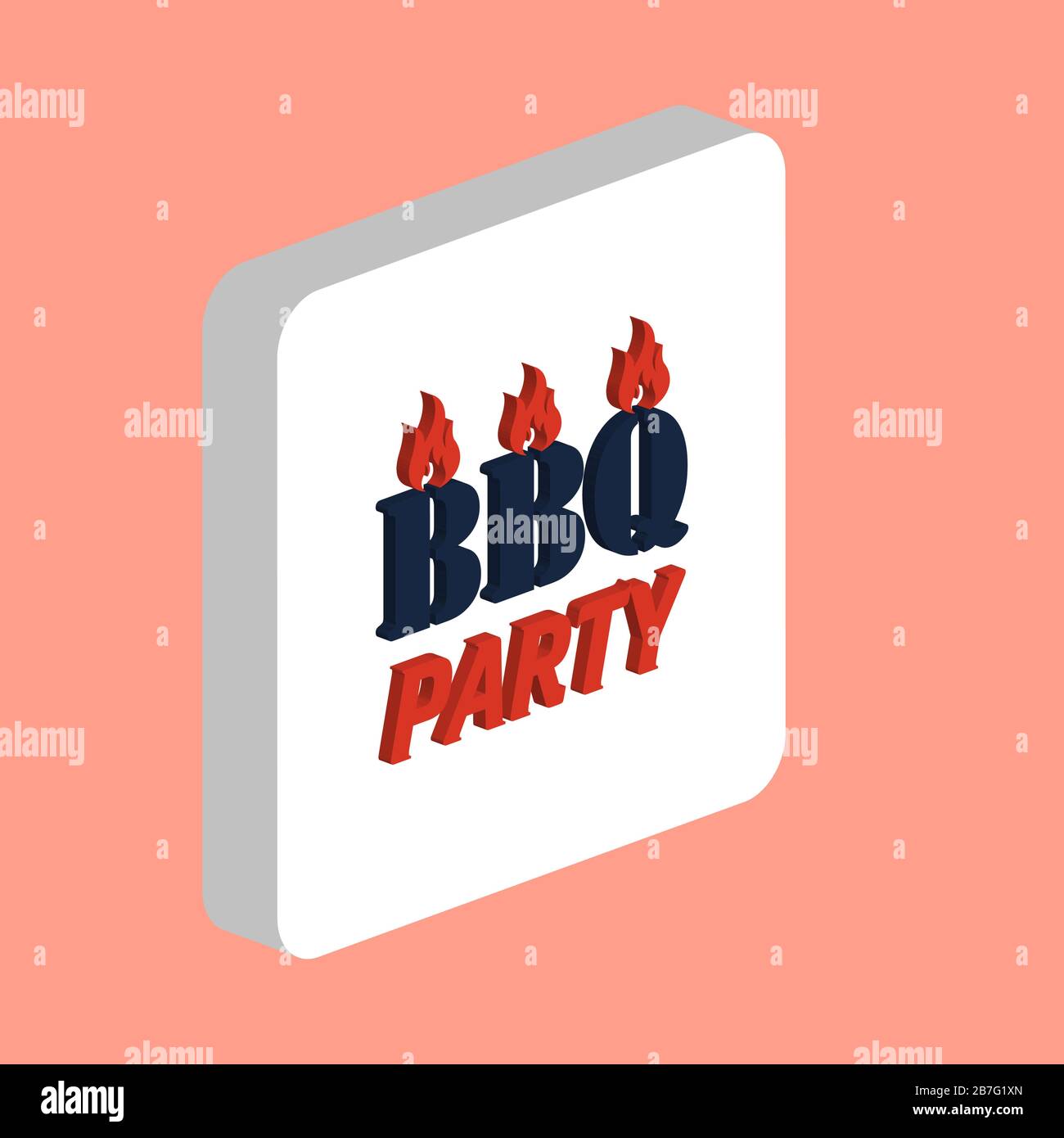 Distressed BBQ Simple vector icon. Illustration symbol design template ...
